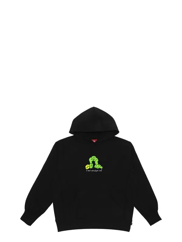 Supreme Don't Care Hooded Sweatshirt - Black