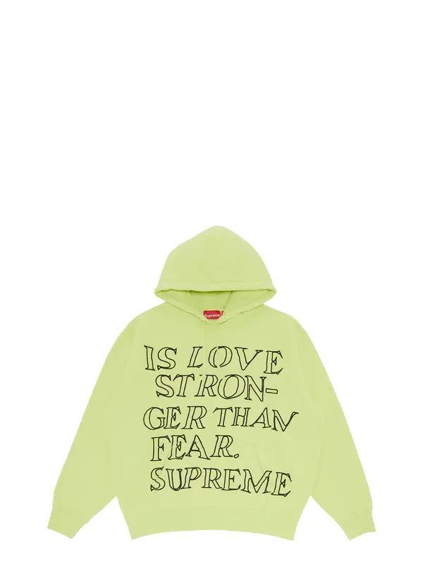Supreme Stronger Than Fear Hooded Sweatshirt - Yellow