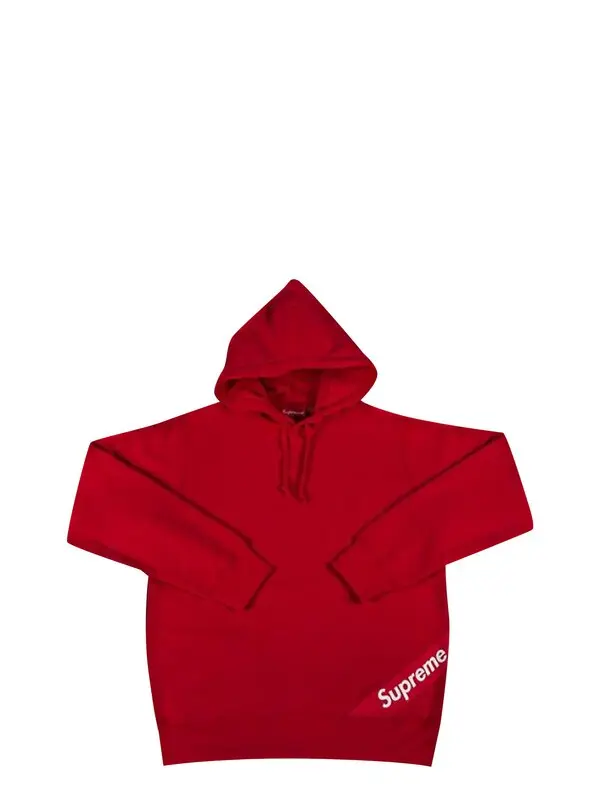 Supreme Corner Label Hooded Sweatshirt - Red