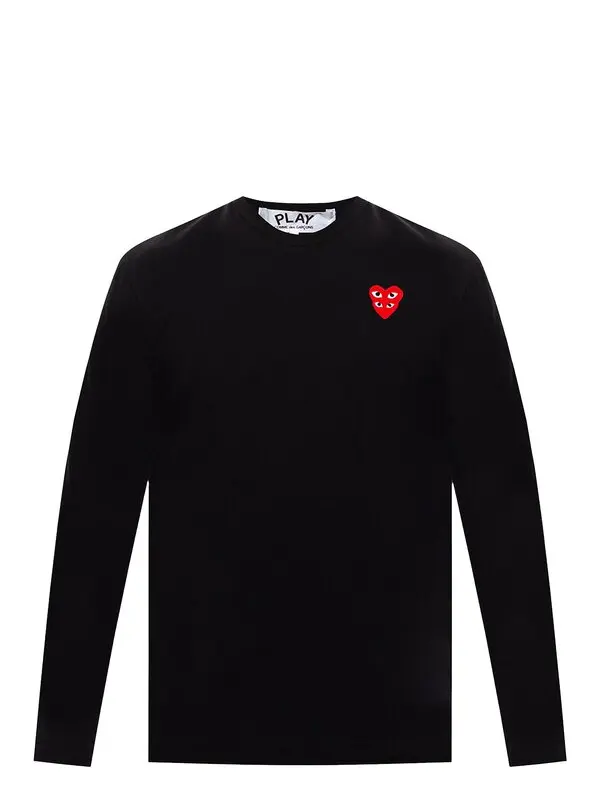 Play Comme Des Garcon Mini Logo Long-sleeve Tee - Black