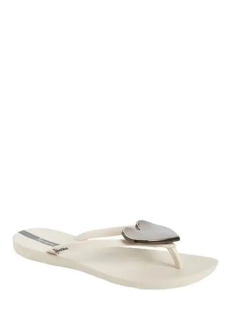 Ipanema Wave Heart Flip Flop - Beige/beige/black