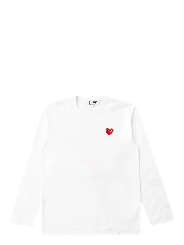 Play Comme Des Garcon Emblem Long-sleeve T-shirt - White