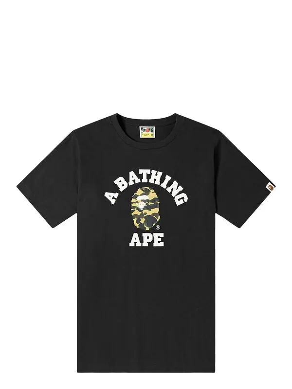 A BATHING APE 1st Camo College Relaxed Tee - Black