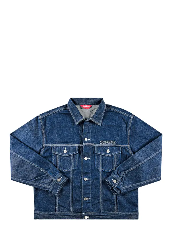 Supreme X Smurfs Denim Trucker Jacket - Blue
