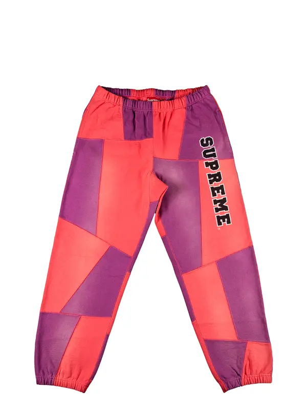 Supreme Patchwork Sweatpant 'bright Coral - Pink