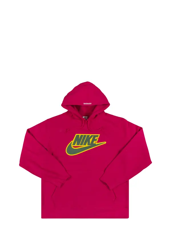 Supreme X Nike Leather Appliqué Hooded Sweatshirt - Red