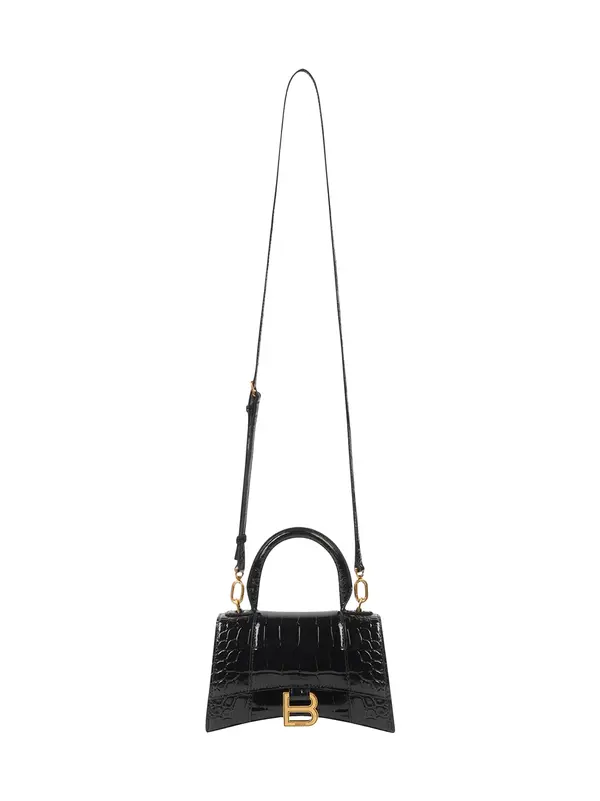 Balenciaga Hourglass Xs Top Handle Bag - Black