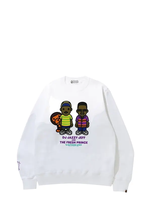 A BATHING APE The Fresh Prince And Dj Jazzy Jeff Baby Milo Crewneck - White