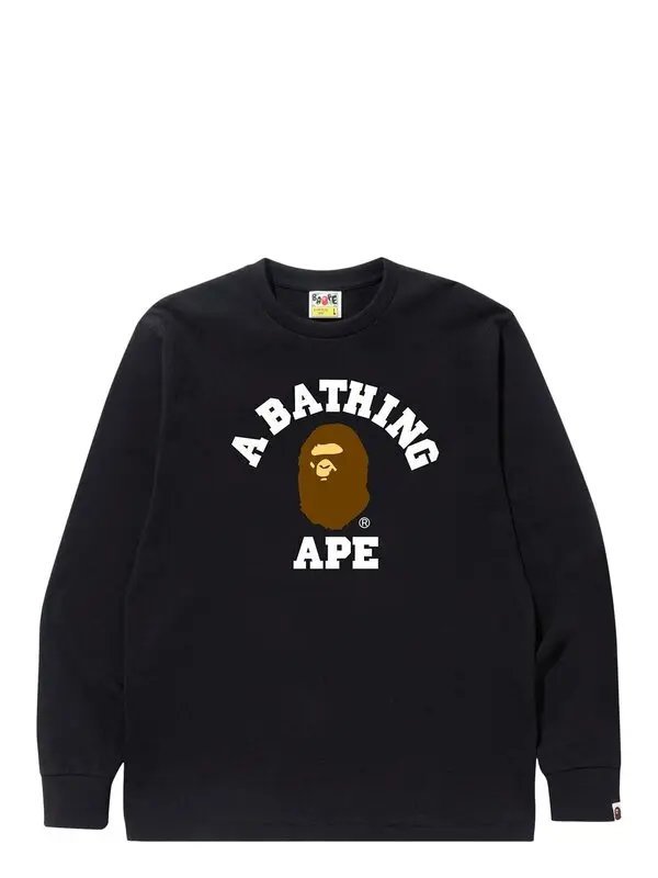 A BATHING APE College Long Sleeve T-shirt - Black