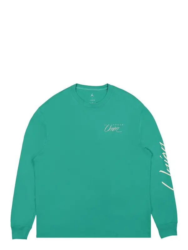 JORDAN X Union Long-sleeve T-shirt 'kinetic /coconut Milk - Green