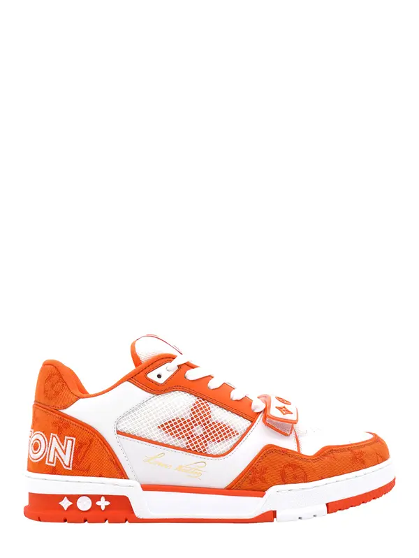 LOUIS VUITTON Trainer Low Velcro Strap Sneaker - Orange