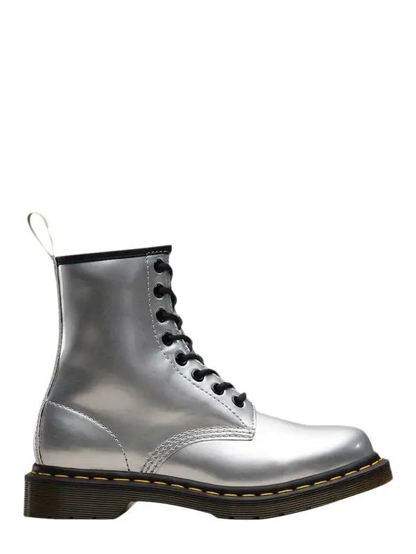 Dr. Martens 1460 'chrome Paint Metallic' Boots - Silver