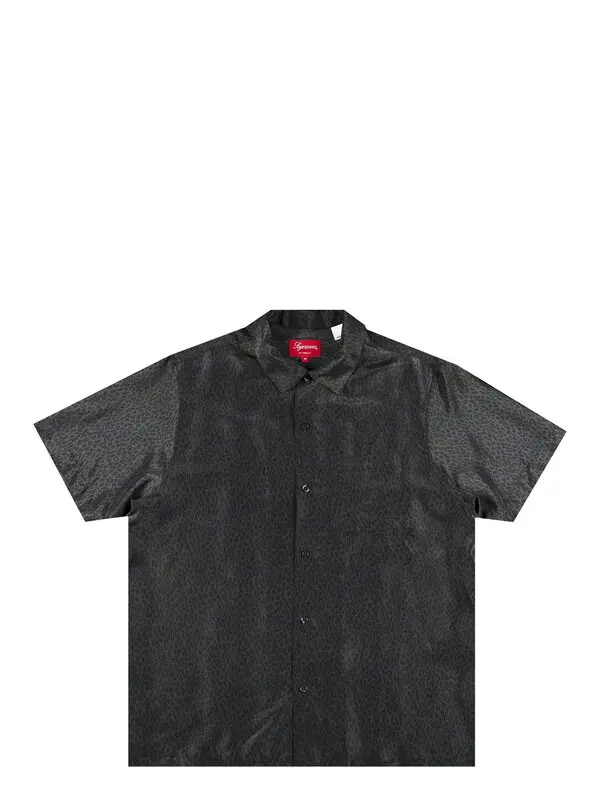 Supreme Leopard Silk Short-sleeve Shirt 'charcoal - Black