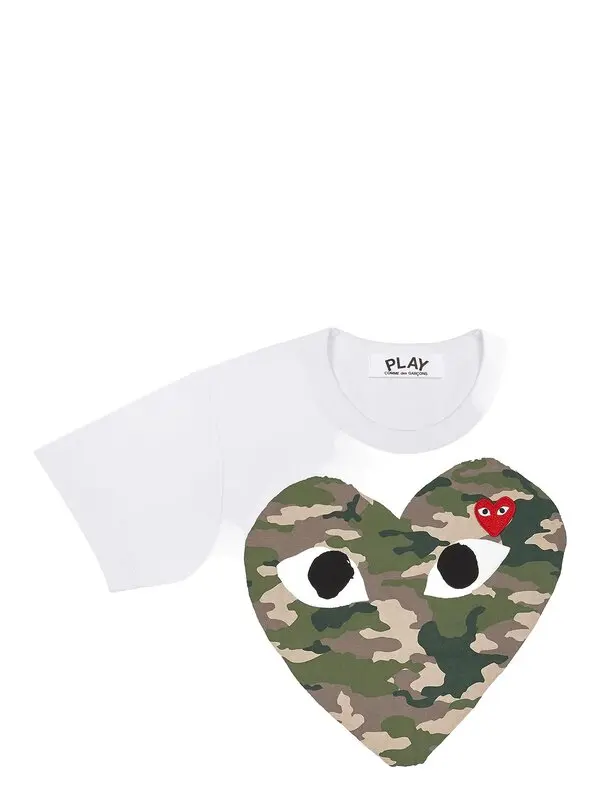 Play Comme Des Garcon Camouflage Heart T-shirt - White