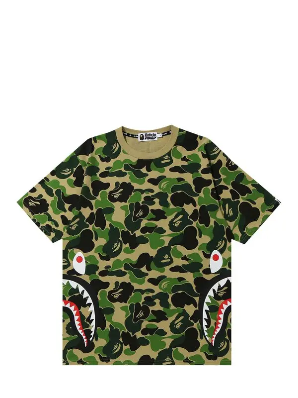 A BATHING APE Abc Camo Side Shark Tee - Green