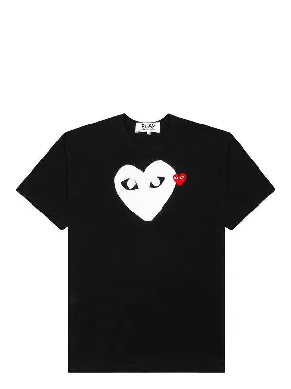 Play Comme Des Garcon Emblem Heart T-shirt - Black