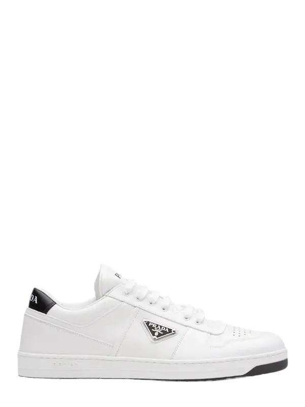 Prada Downtown Leather Sneakers - White