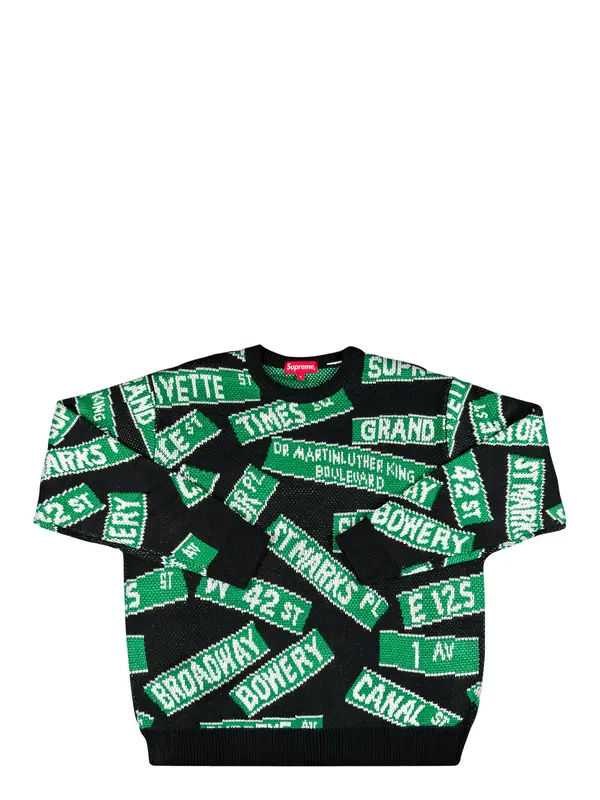 Supreme Street Signs Pullover - Black