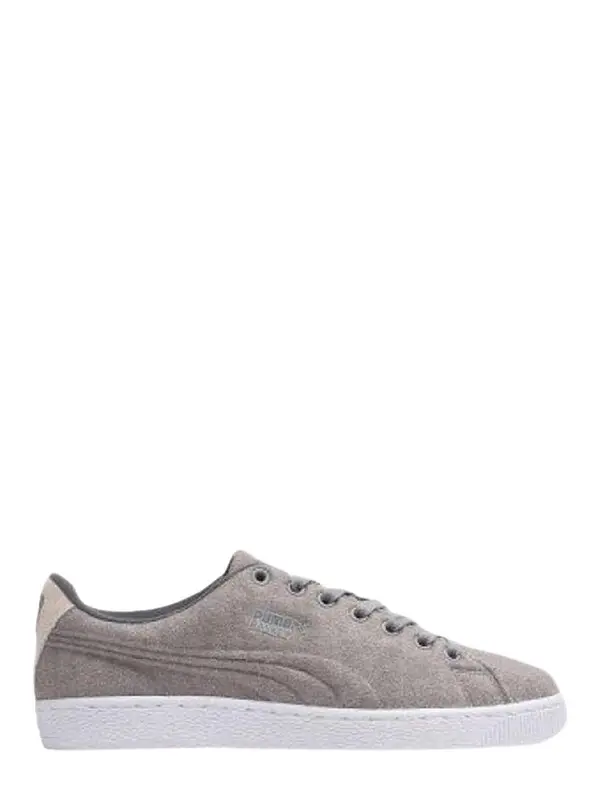 PUMA Basket Classic Embossed Wool Sneakers - Grey
