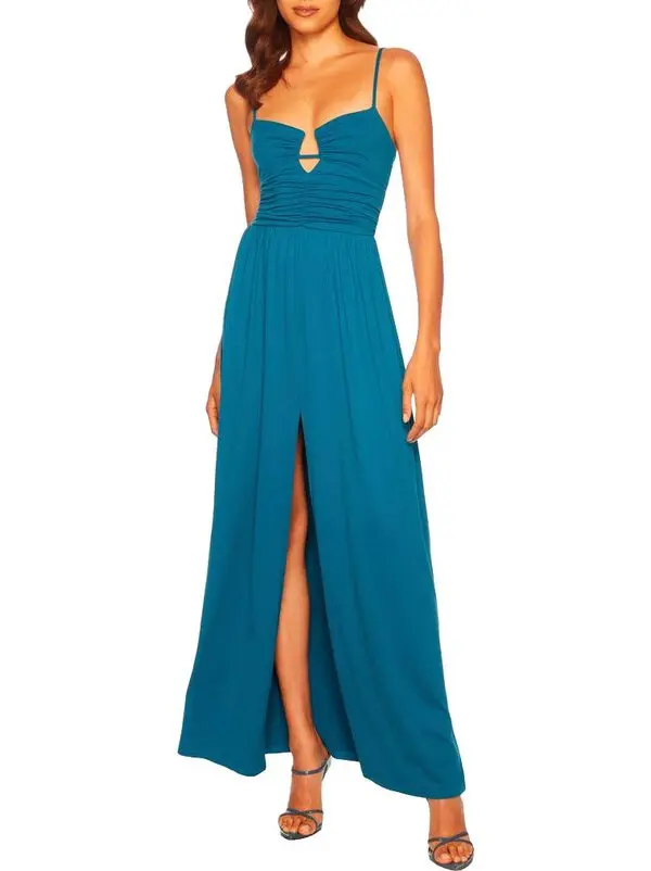 Susana Monaco Notched Neck Maxi Sundress - Sea