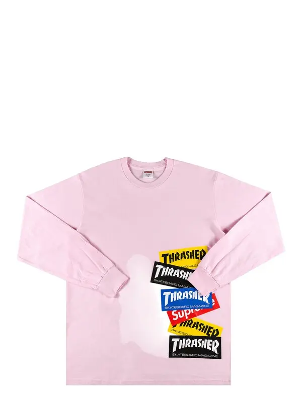 Supreme X Thrasher Multi Logo Long-sleeve Tee - Pink
