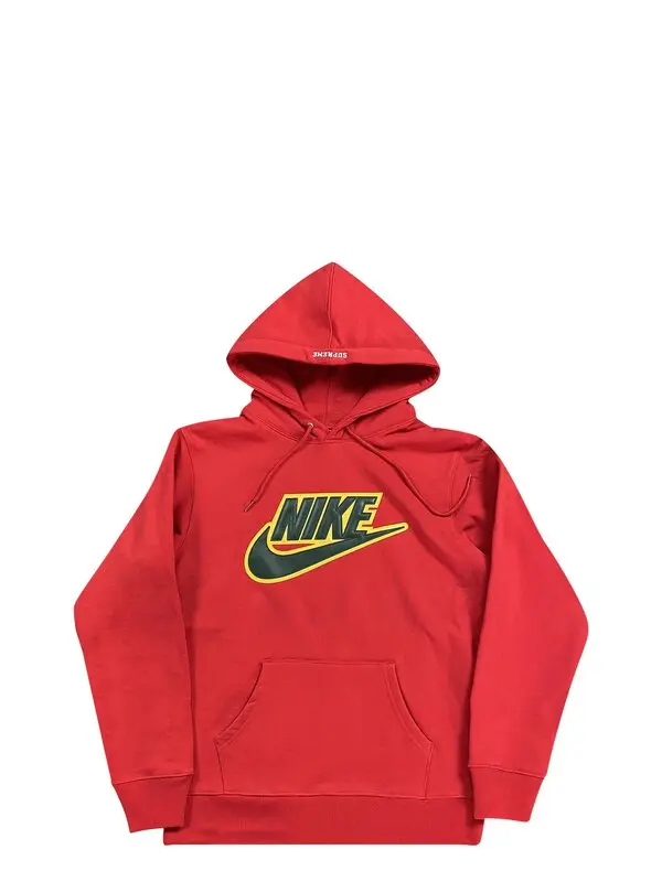 Supreme X Nike Leather Appliqué Hooded Sweatshirt - Red