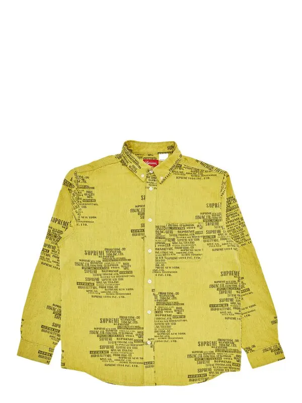 Supreme Trademark Jacquard Denim Shirt - Yellow