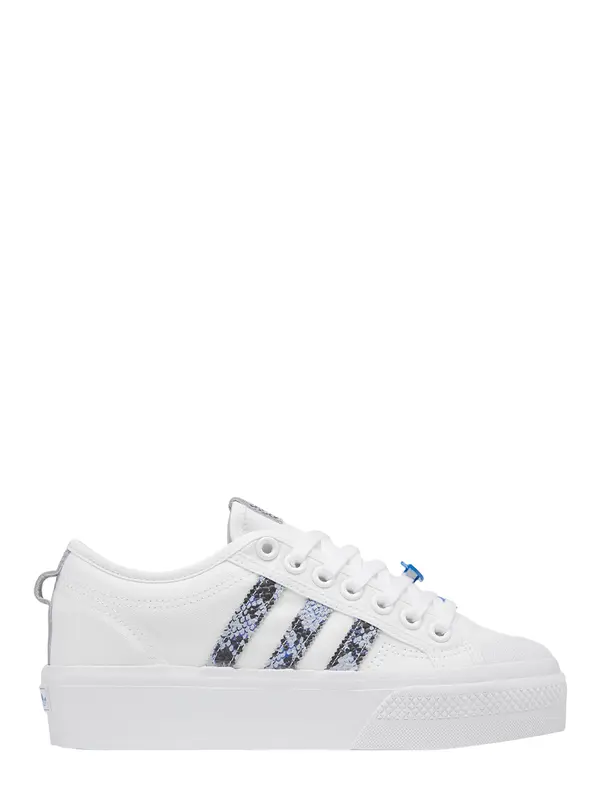 Adidas Nizza Platform Snakeskin Sneakers - White