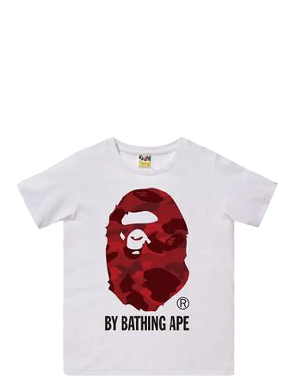 A BATHING APE Color Camo Bathing Ape Tee /red - White