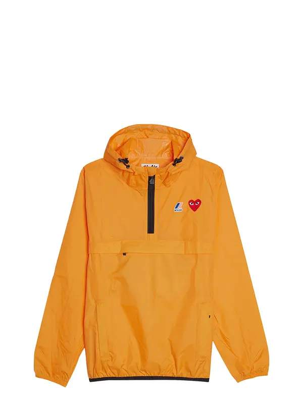 Play Comme Des Garcon X K Way Half Zip Jacket - Orange