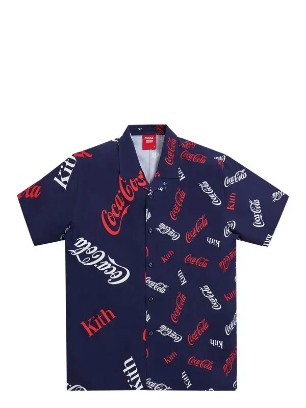 Kith X Coca-cola Printed Camp Collar Shirt - Blue
