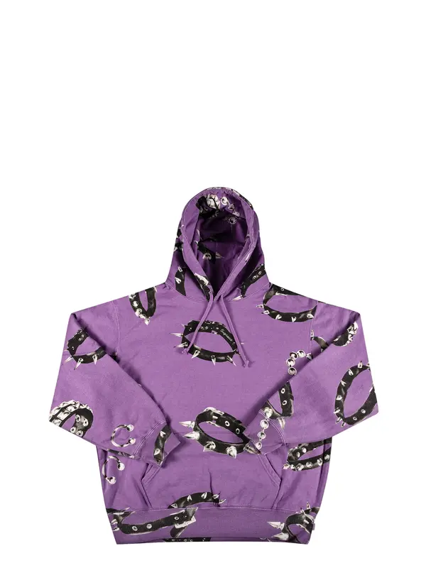 Supreme Studded Collars Hooded Sweatshirt - Purple