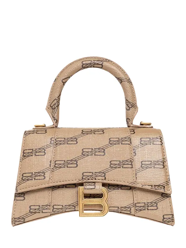 Balenciaga Hourglass Xs Top Handle Bag - Tan