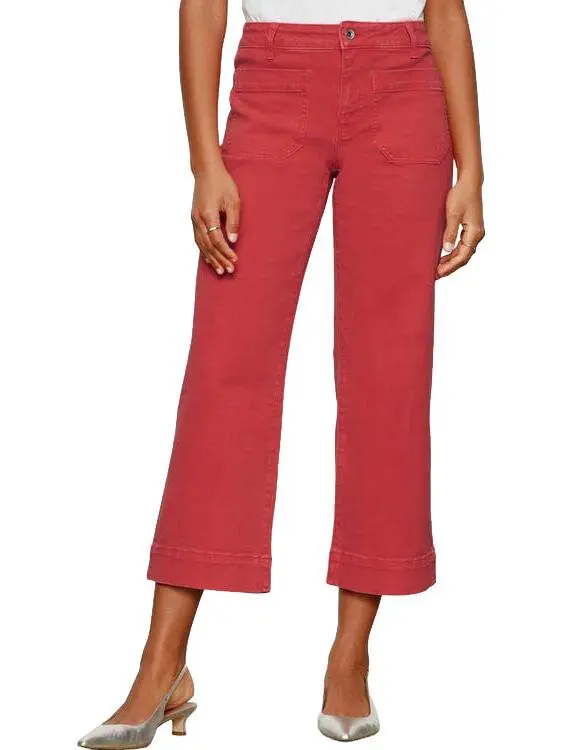 Sanctuary Marine Crop Denim Pants - Tulip Red