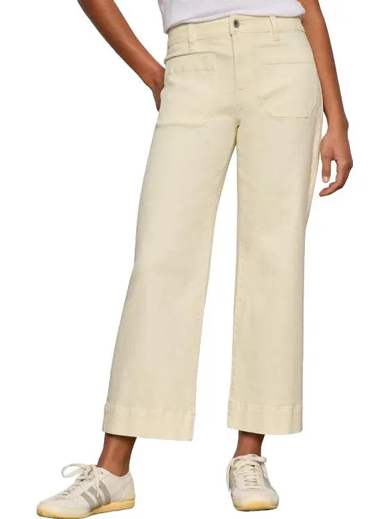 Sanctuary Marine Crop Denim Pants - Washed Lemon Yellow