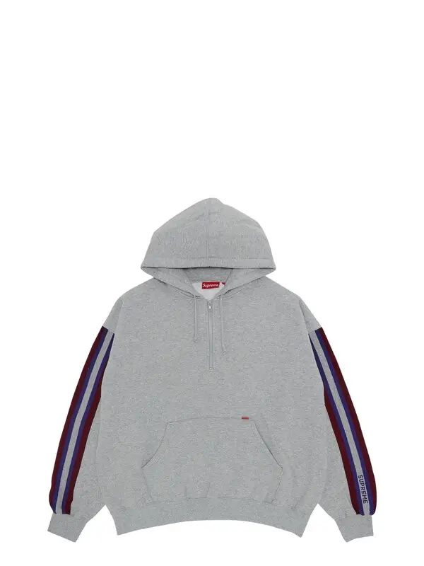 Supreme Half Zip Hooded Sweatshirt - Grey