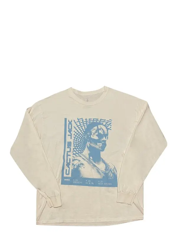 CACTUS JACK BY TRAVIS SCOTT T-3500 Repeat Long-sleeve T-shirt - White