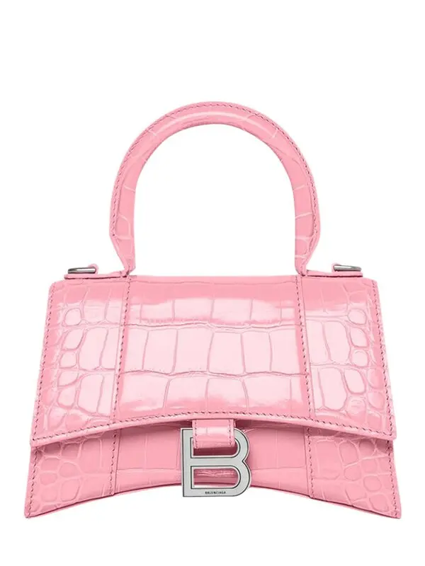 Balenciaga Mini Hourglass Top Handle Bag - Pink
