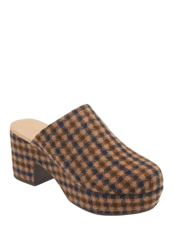 CHOCOLAT BLU Gertie Platform Clog - Brown-navy Tweed