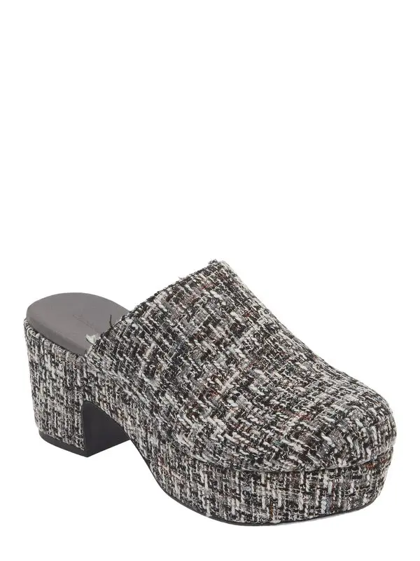 CHOCOLAT BLU Gertie Platform Clog - White/black Tweed