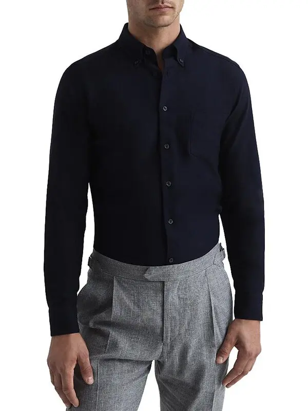 REISS Greenwich Slim Fit Oxford Shirt - Navy