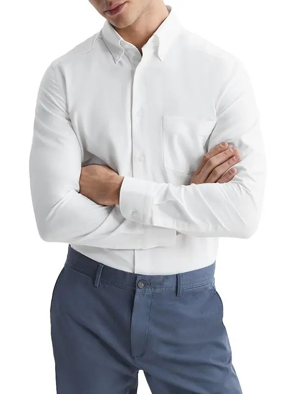 REISS Greenwich Slim Fit Oxford Shirt - White