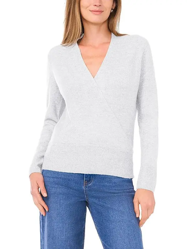 1.State Cross Front Long Sleeve Sweater - Frozen