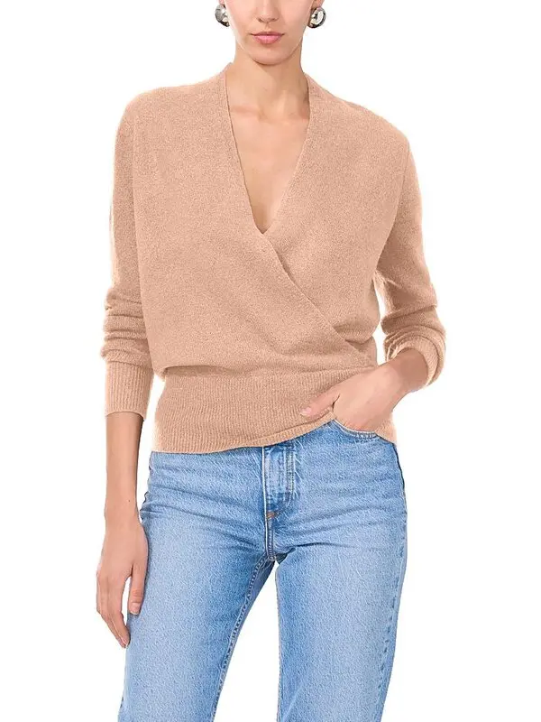 1.State Cross Front Long Sleeve Sweater - Taupe