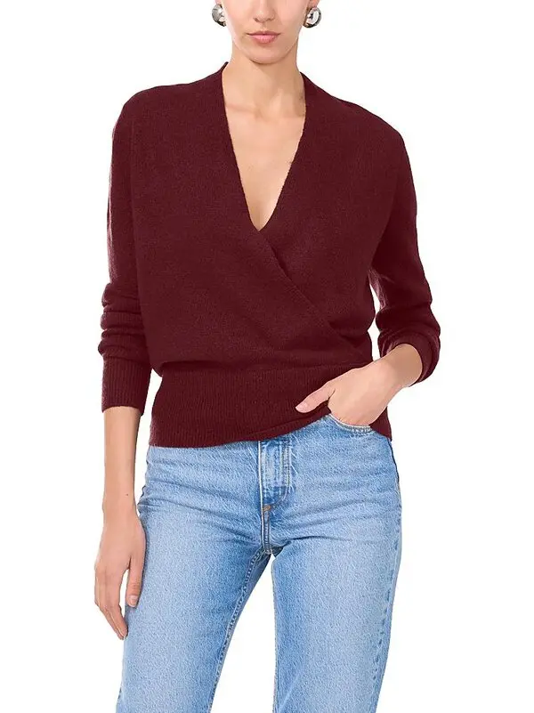 1.State Cross Front Long Sleeve Sweater - Windsor Wine