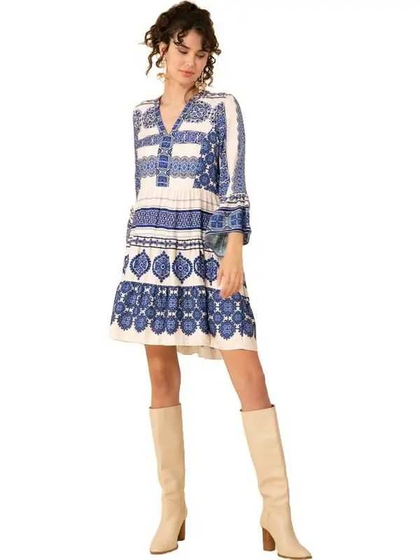 Hale Bob Agathe Twill Dress - Blue
