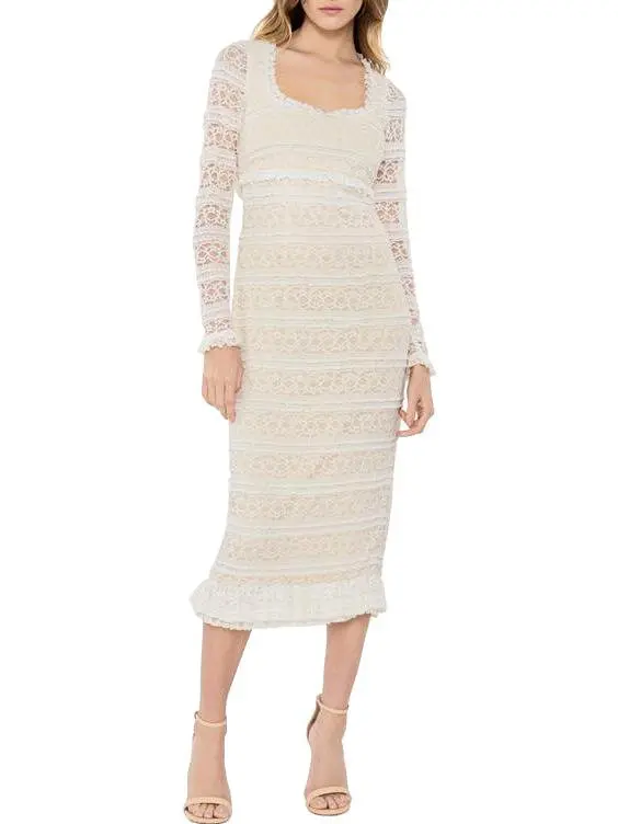 Likely Lidia Lace Sheath Dress - White