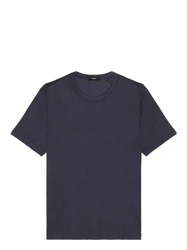Theory Anemone Essential Tee In Navy - Eclipse Multi