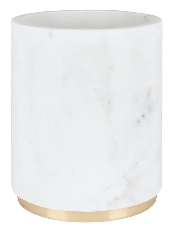 HAWKINS NEW YORK Utility Canister - White & Brass