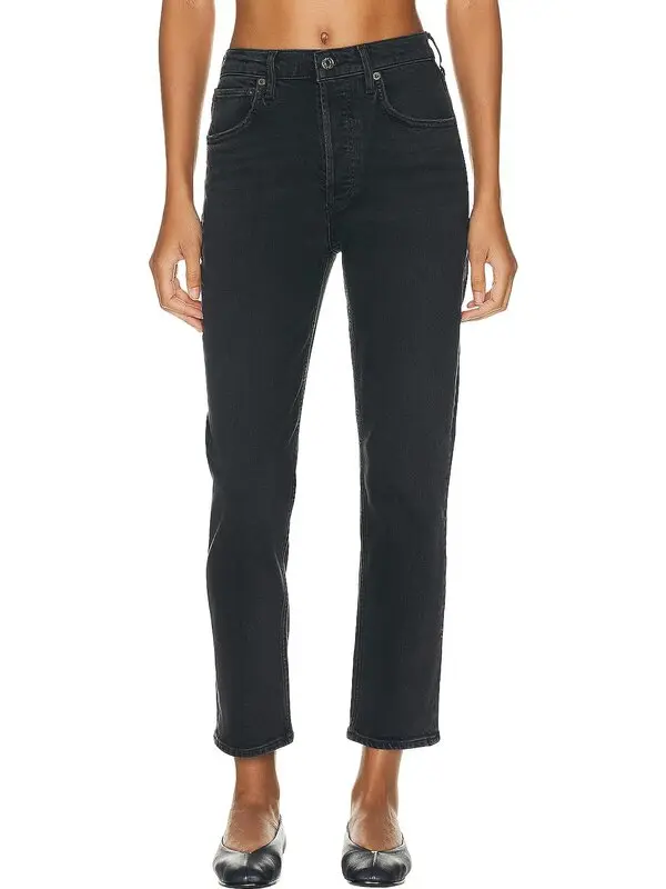 AGOLDE Riley High Rise Straight Crop Jeans - Panoramic